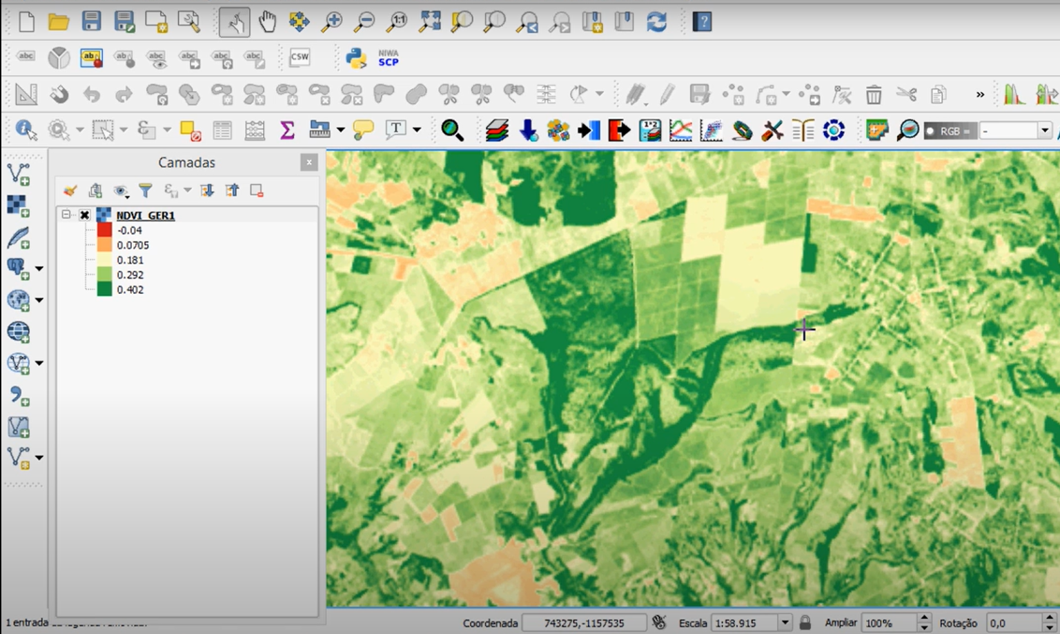 imagens ndvi no qgis - Adenilson Giovanini