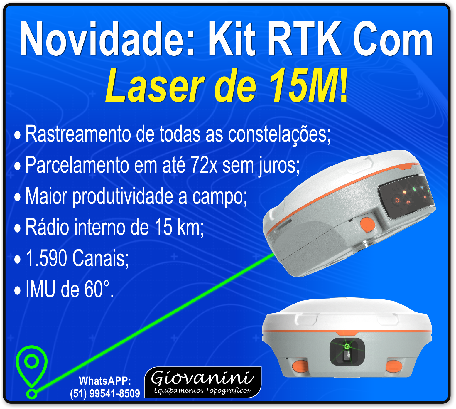 RTK ComNav S6 + T30 Laser - Giovanini Equipamentos Topográficos